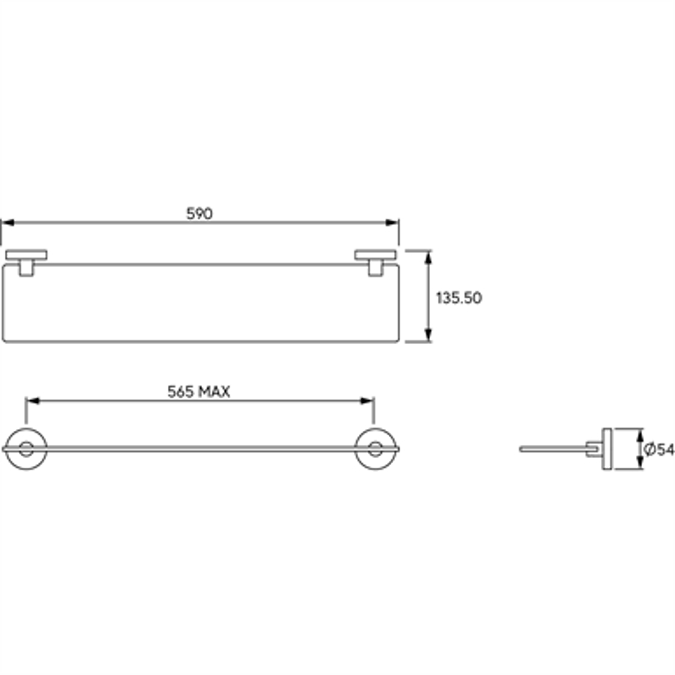 BIM objects - Free download! Mariner - Glass Shelf | BIMobject