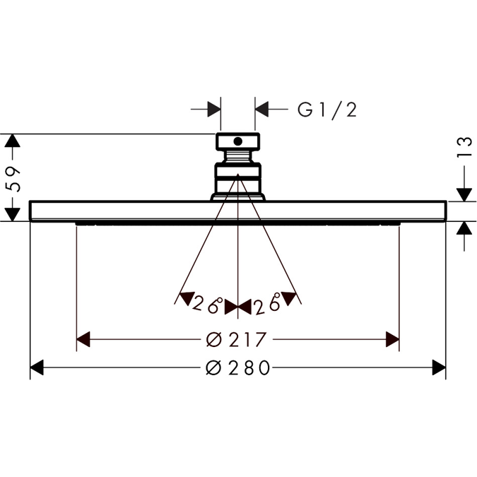 BIM objects - Free download! Croma Overhead shower 280 1jet EcoSmart 9 ...