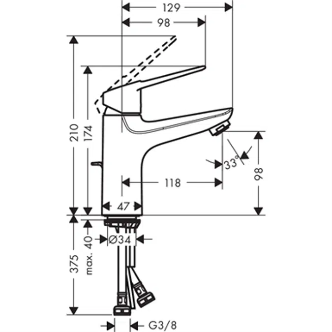 BIM objects - Free download! Novus Loop Single lever basin mixer 100 ...