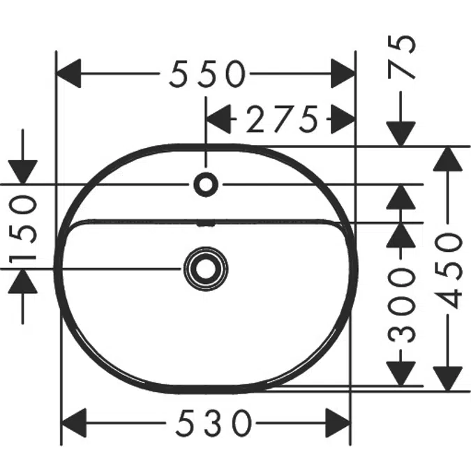 BIM objects - Free download! Xuniva U Above counter basin 550/450 with ...