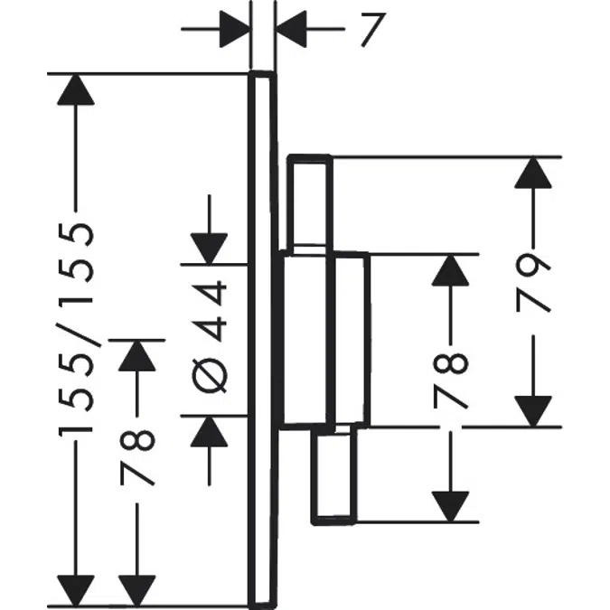 BIM objects - Free download! DuoTurn E Mixer for concealed installation ...