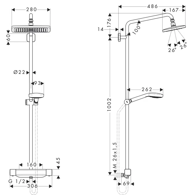 Bim Objects Free Download Croma E Showerpipe 280 1jet With