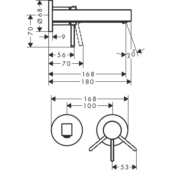 BIM objects - Free download! Finoris Single lever basin mixer for ...