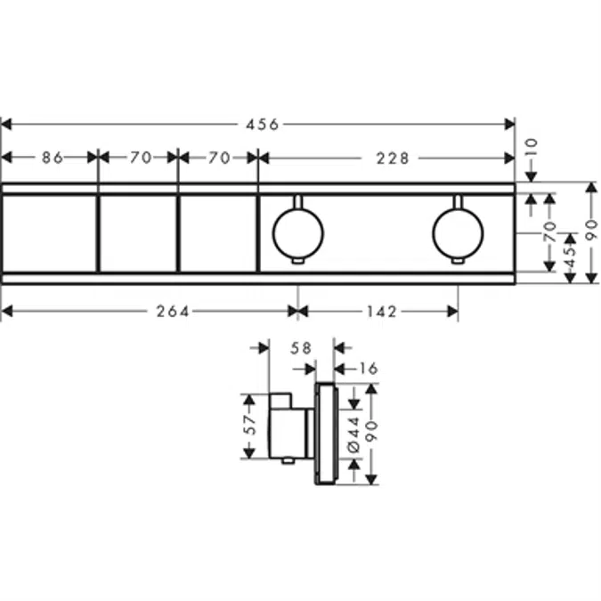 BIM objects - Free download! RainSelect Thermostat for concealed ...