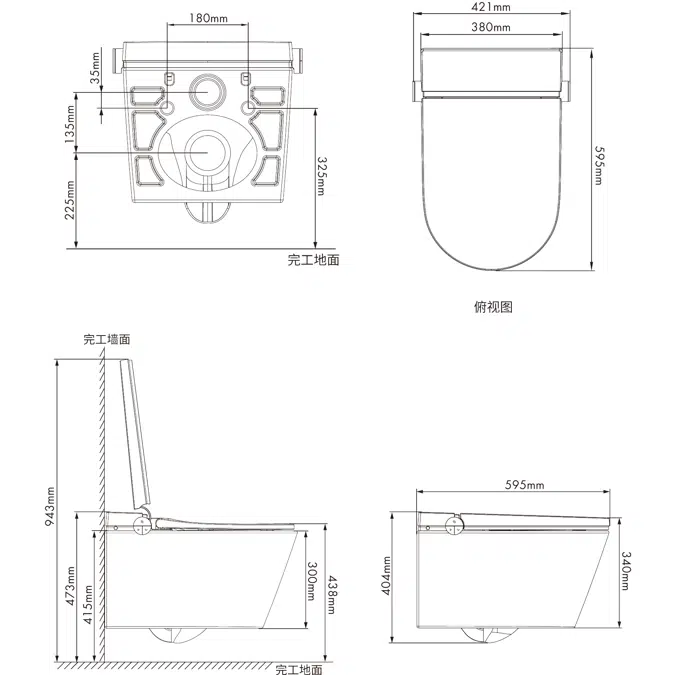 BIM objects - Free download! LavaPura Element S Wall hung Shower Toilet ...