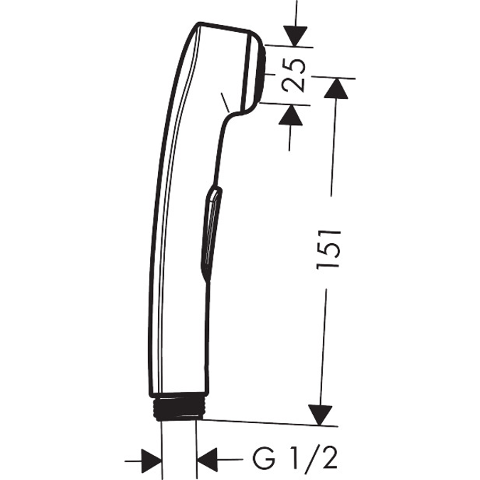 Objetos BIM - ¡Descarga gratis! hansgrohe Bidette hand shower 1jet ...