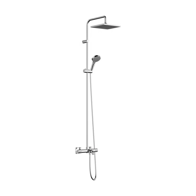 BIM objects - Free download! Vernis Shape Showerpipe 240 1jet with bath ...