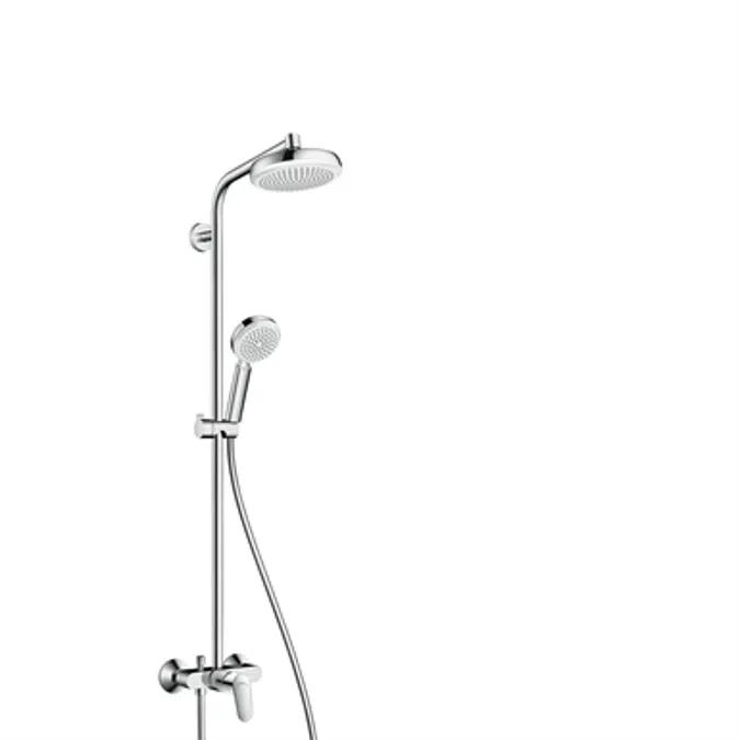 BIM objects - Free download! Crometta Showerpipe 160 1jet with single ...