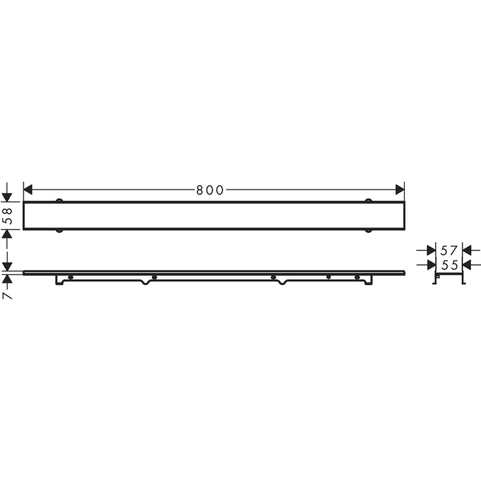 BIM objects - Free download! RainDrain Rock Linear shower drain 70 cm ...