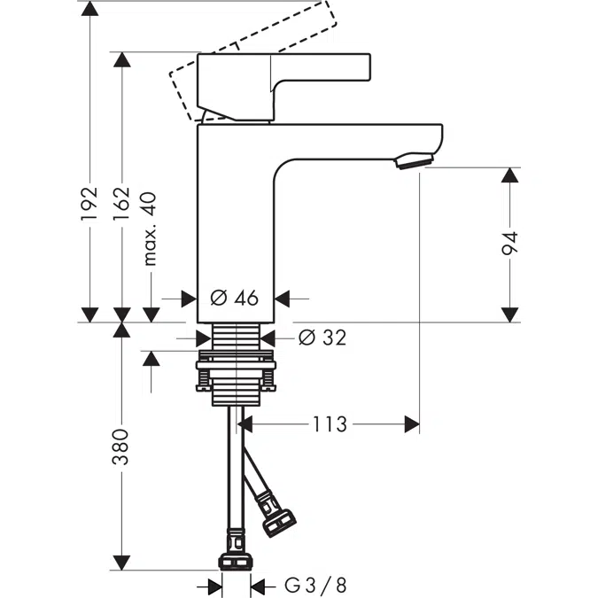 BIM objects - Free download! Metris S Single lever basin mixer without ...