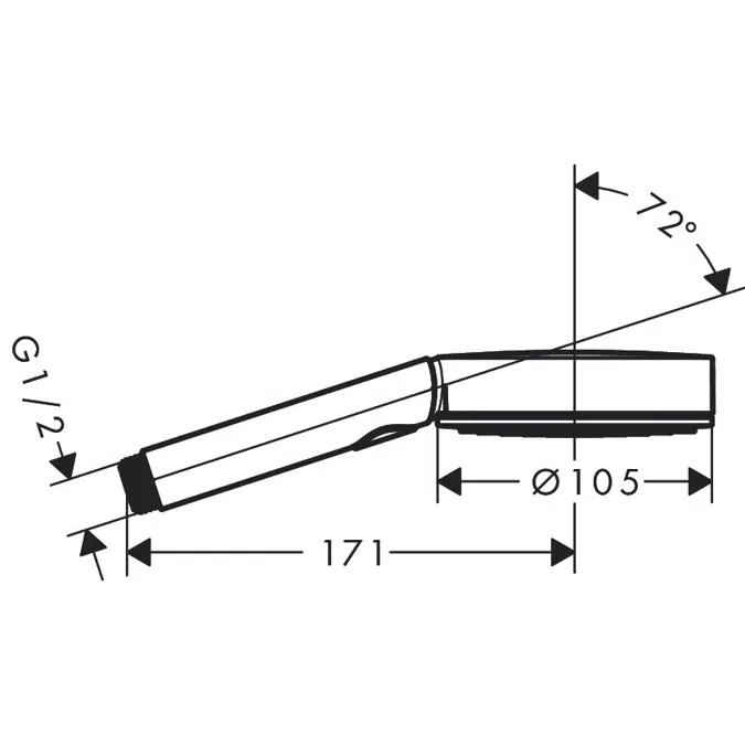 BIM objects - Free download! Pulsify Select S Hand shower 105 3jet ...