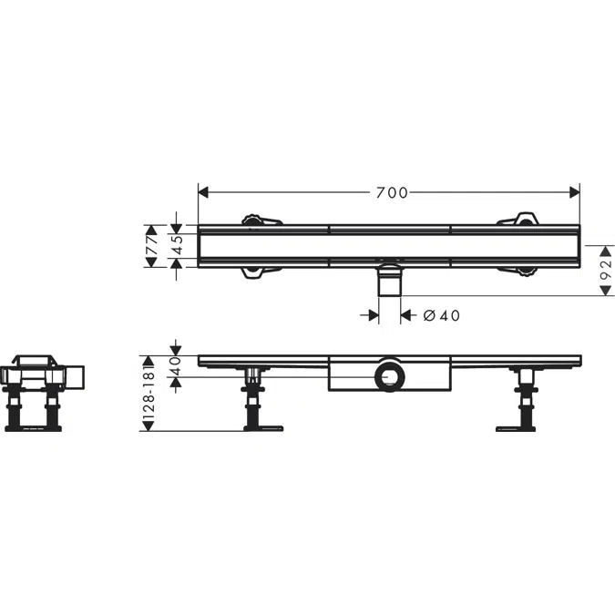 BIM objects - Free download! RainDrain Compact Complete set shower ...