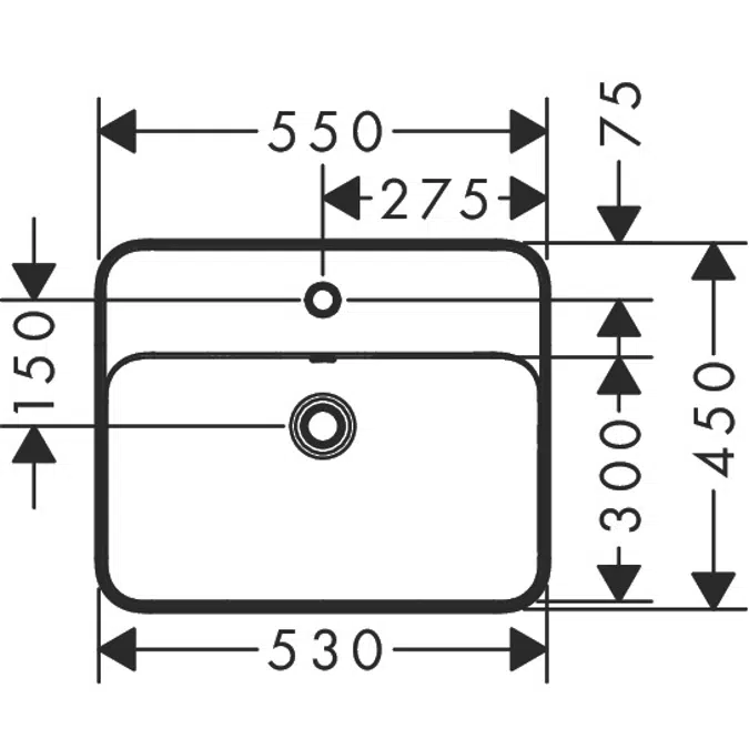 BIM objects - Free download! OpenTide Q Above counter basin 550/450 ...