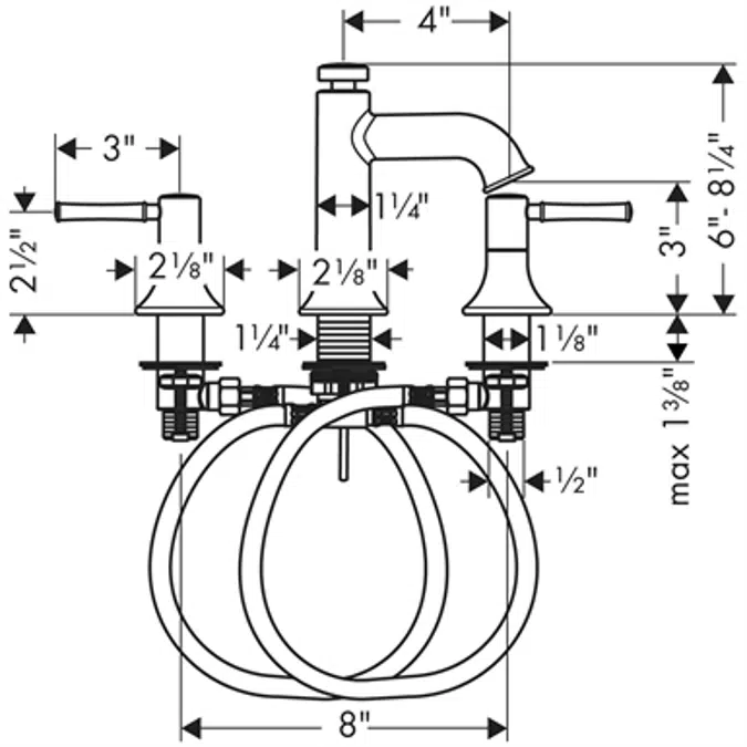 Objetos BIM - ¡Descarga gratis! Talis Classic 3-hole basin mixer 100 ...