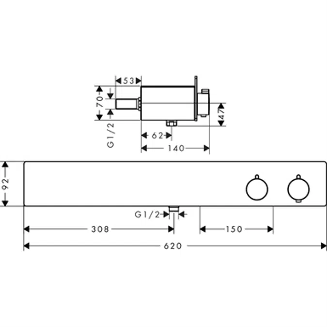 BIM objects - Free download! ShowerTablet Thermostat 600 universal for ...