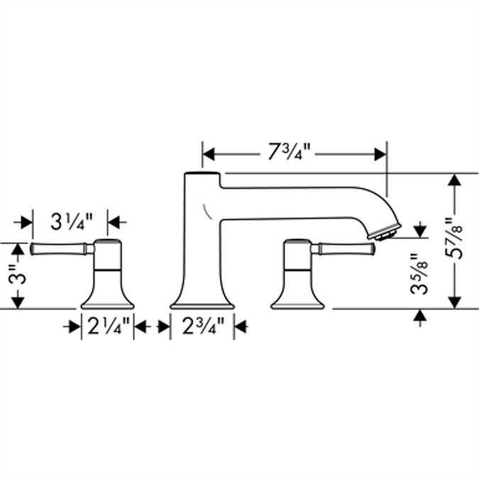 BIM objects - Free download! Talis Classic 3-hole rim mounted bath ...
