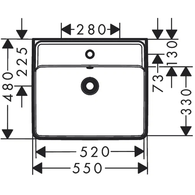 BIM objects - Free download! CapeTide Q Wash basin 550/480 with tap ...