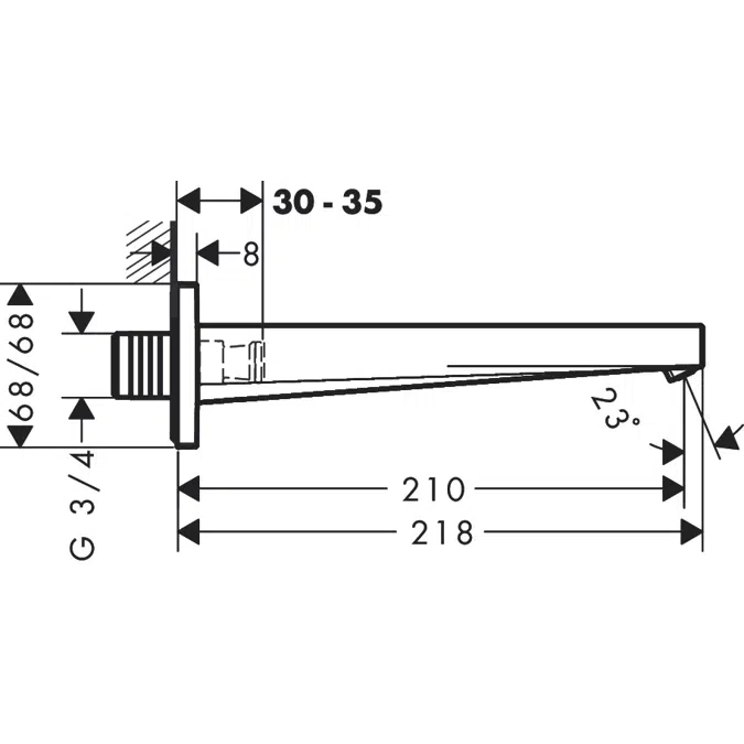 BIM objects - Free download! Tecturis E Bath spout | BIMobject