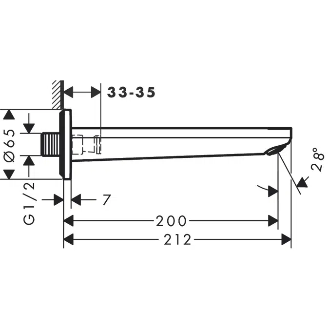 BIM objects - Free download! Rebris S Bath spout | BIMobject