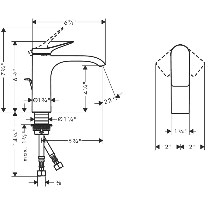 BIM objects - Free download! Vivenis Single lever basin mixer 110 with ...