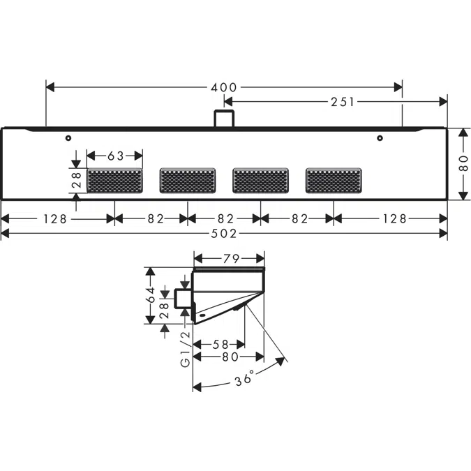 BIM objects - Free download! Rainfinity Shoulder shower 500 1jet with ...