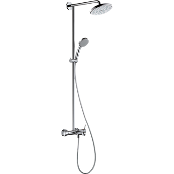BIM objects - Free download! Croma Showerpipe 220 1jet EcoSmart 9 l/min ...