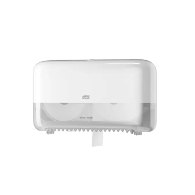 BIM objects - Free download! Tork Twin Coreless Mid-size Toilet Roll Dispenser, White | BIMobject