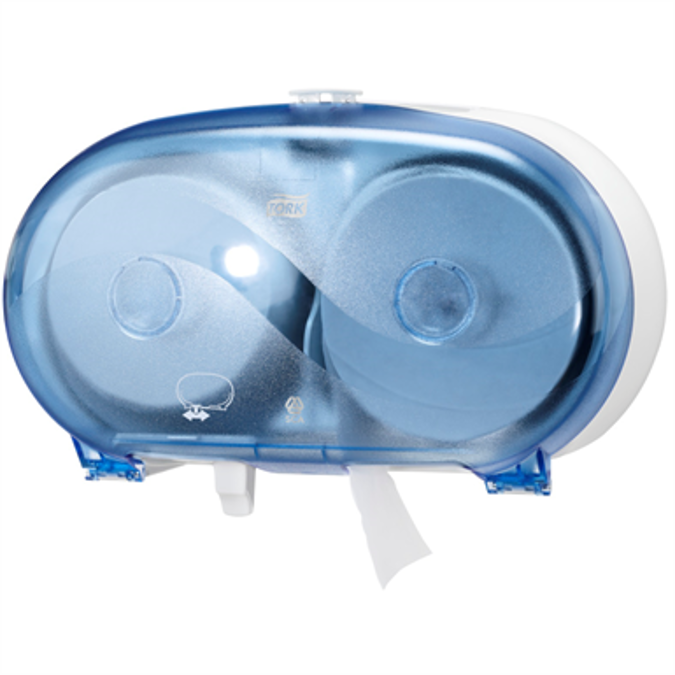 BIM objects - Free download! Tork Twin Coreless Mid-size Toilet Roll Dispenser Blue | BIMobject