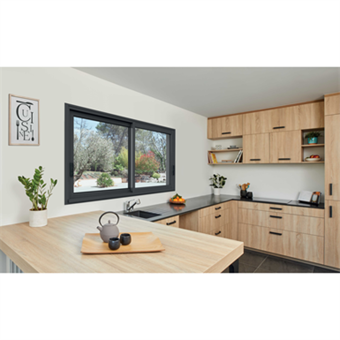 BIM objects - Free download! 2-leaf 2-track Aluminium Sliding Window ...