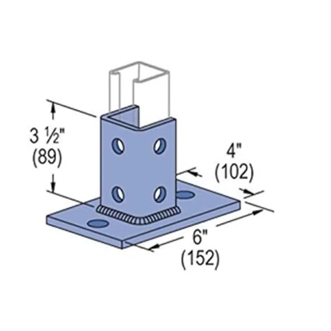 BIM objects - Free download! Unistrut P2942-EG Post Base Single Channel ...