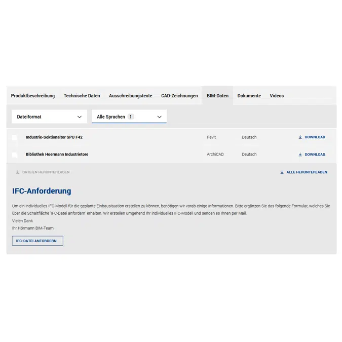 Laden Sie kostenfreie BIM-Inhalte aus BIMobject Hörmann ProduktPortal ...