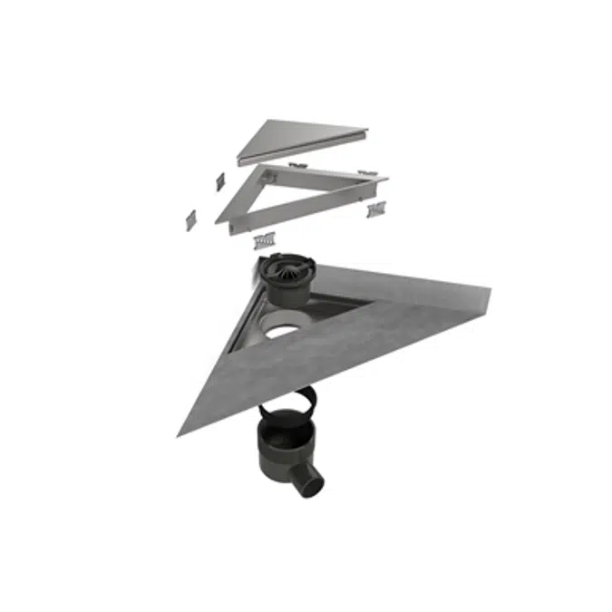 BIM objects - Free download! Triangular shaped shower drain - Aqua ...