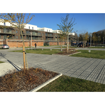 BIM objects - Free download! Access road on checkerboard grass / paving ...