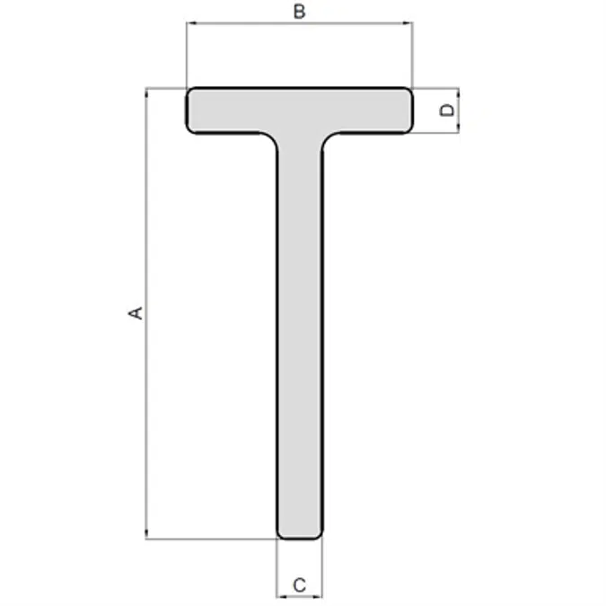 BIM objects - Free download! Special Steel Extruded T Profile | BIMobject