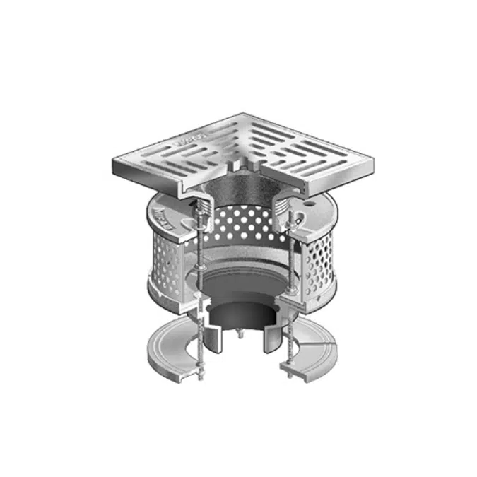 BIM objects - Free download! R1100-PJ Small Promenade Deck Drain with ...