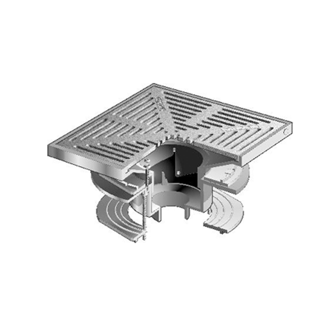BIM objects - Free download! R1200-PR15 Large Promenade Deck Drain with ...