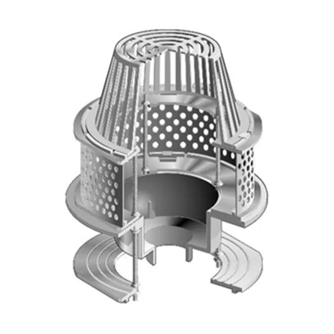 BIM objects - Free download! R1200-JC Large Sump Roof Drain with High ...