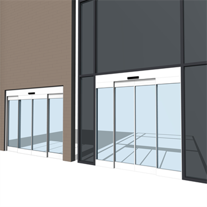 BIM objects - Free download! Automatic Sliding Door, All Glass ESA500 ...