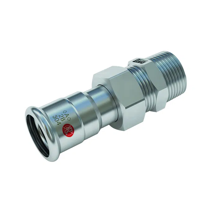 BIM objects - Free download! Press Inox 304 male thread union | BIMobject