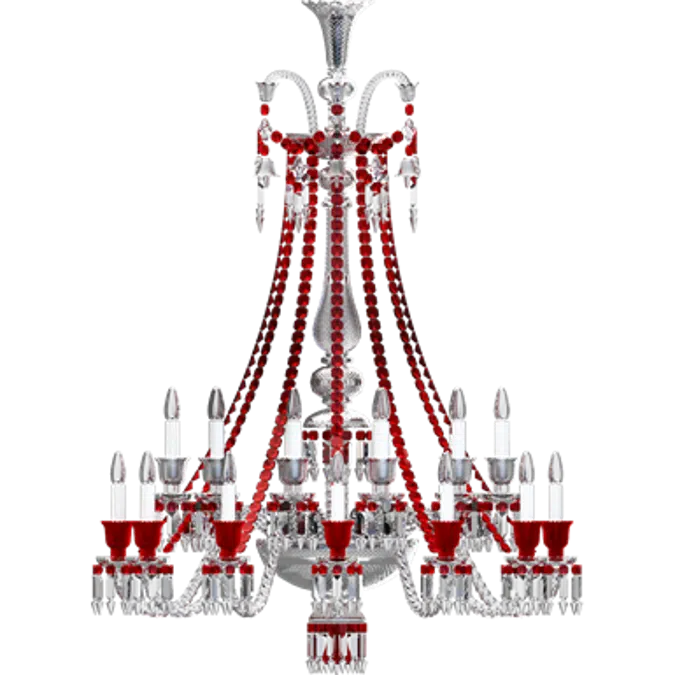 Objetos BIM - ¡Descarga gratis! Zenith Clear and Red Chandelier 24L ...