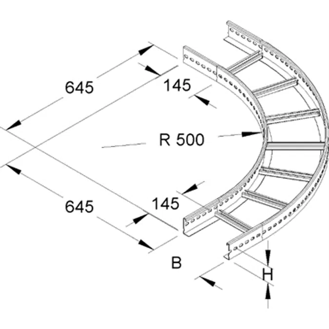 Objetos BIM - ¡Descarga gratis! Cable Ladder Bend - KLBK | BIMobject