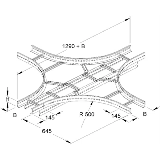 BIM objects - Free download! Cable Ladder Cross - KLK | BIMobject