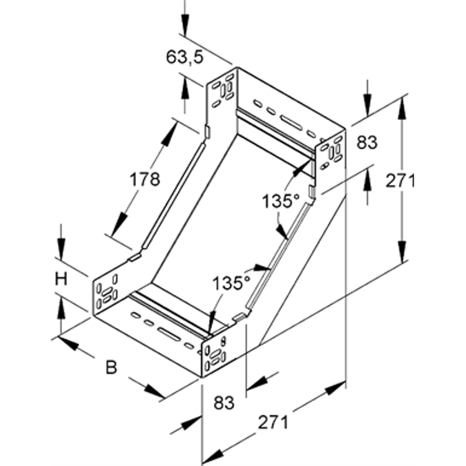 BIM objects - Free download! Cable Tray Riser Inside- RSD | BIMobject