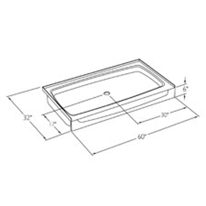 BIM objects - Free download! XAB6032SH - 60 x 32 x 7.25 Acrylic shower ...