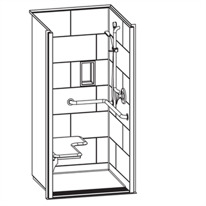 BIM objects - Free download! 136-BF Series Shower | BIMobject