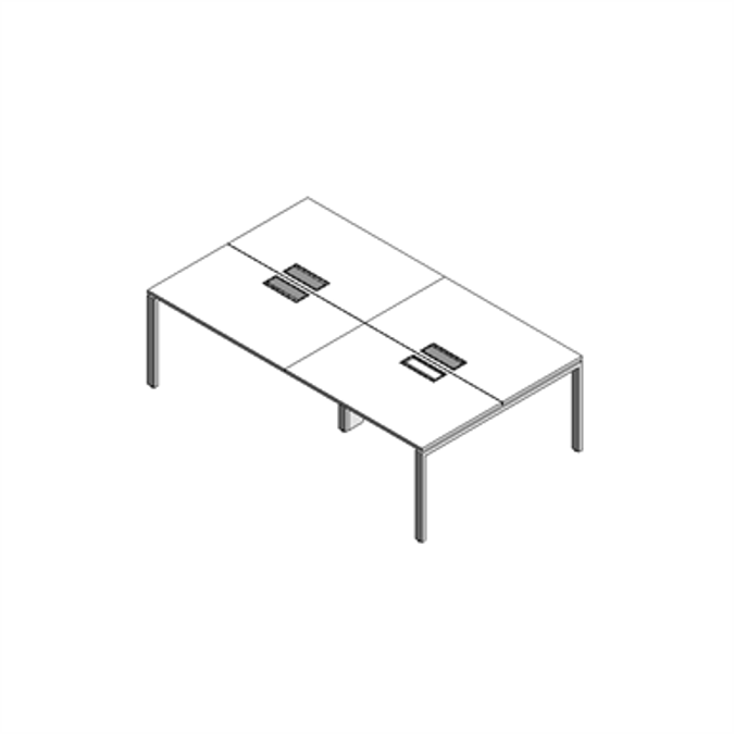 BIM objects - Free download! Modernform Double Desk 4 Seat Cosmos ...