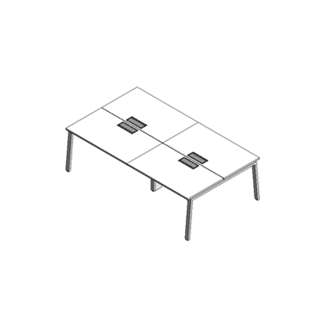 BIM objects - Free download! Modernform Double Desk 4 Seat Cosmos ...
