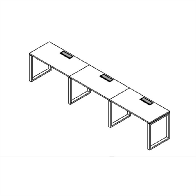 BIM objects - Free download! Modernform Single Desk 3 Seat Cosmos ...