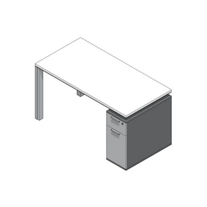 BIM objects - Free download! Modernform Single Desk with Pedestal Neon ...