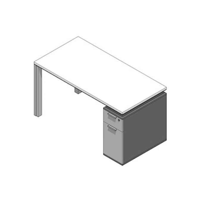 BIM objects - Free download! Modernform Single Desk with Pedestal Neon ...